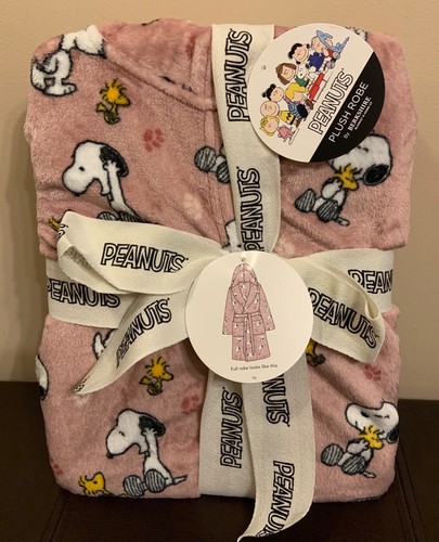 Berkshire Peanuts Snoopy Womens Plush Robe Pink Hooded L/XL New Fast ...