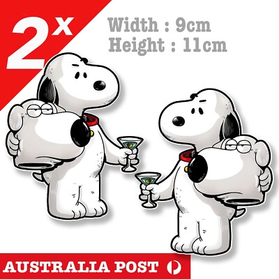 Snoopy Dog as Brian Family Guy Dog Funny Stickers | eBay Australia