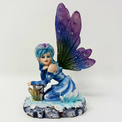 Dream Eden Winter Ice Fairy Princess Kneeling Snow Icicles Figurine ...