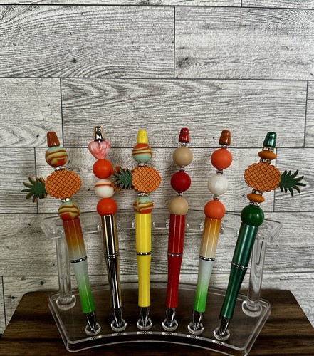 Pineapple Theme & Colors Beadable Pens Set Of (6) | eBay