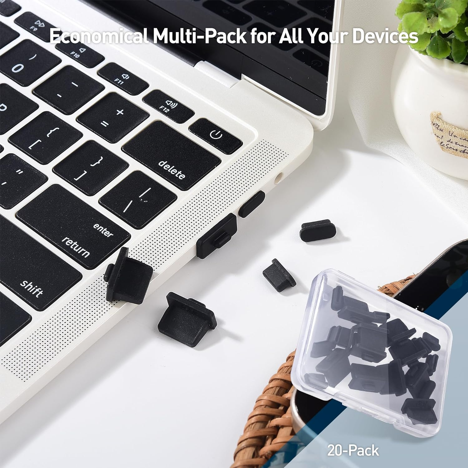 Combo-Pack USB-C and USB Port Covers - 10X USBC & 10X USBA Covers in ...