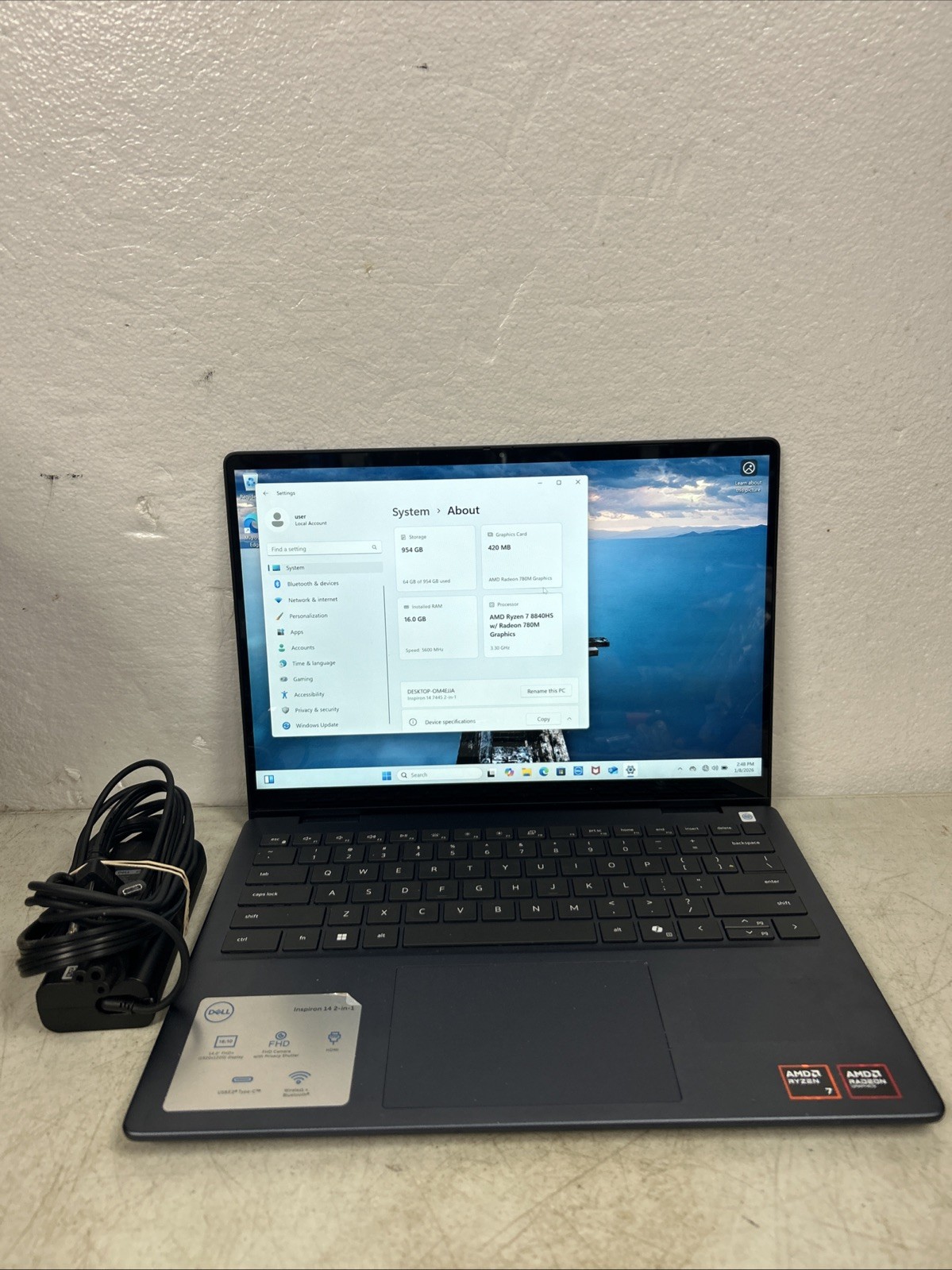 Dell Inspiron 14 7445 2-in-1 P186G 14" Ryzen 7 8840HS 3.3GHz 16GB RAM ...