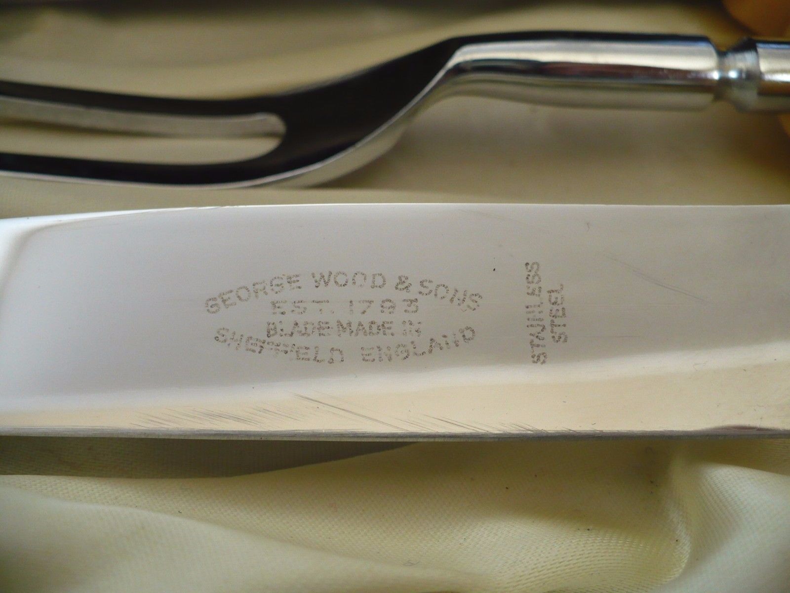 VTG George Wood & Sons Sheffield England Lion Brand Cutlery Stainless ...