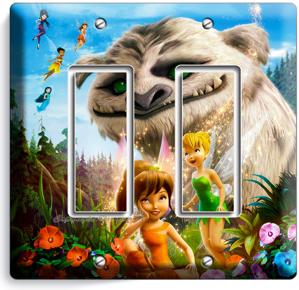 TINKER BELL FAWN NEVERBEAST GRUFF MONSTER FAIRIES LIGHT SWITCH WALL ...