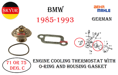 Engine Cooling Thermostat With O-ring&Gasket Set For BMW E23 E24 E28 E30 E32 E34 | eBay