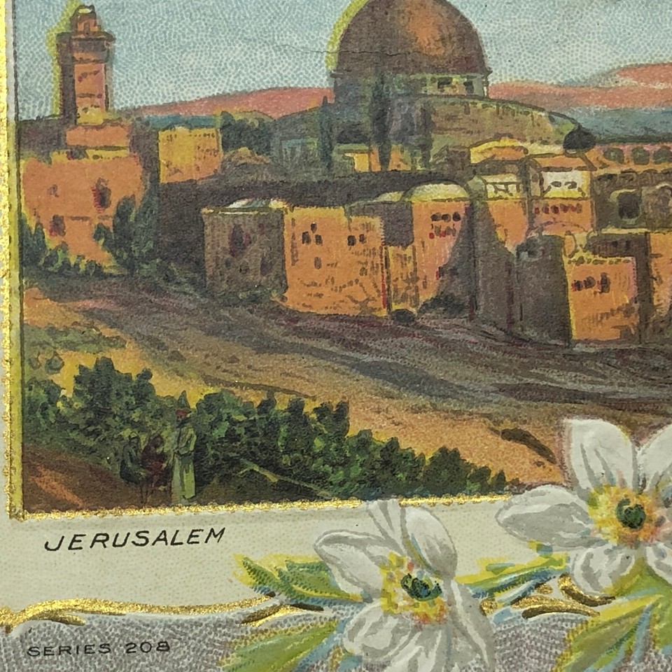 Vintage Jerusalem Postcard Embossed Souvenir Card | eBay