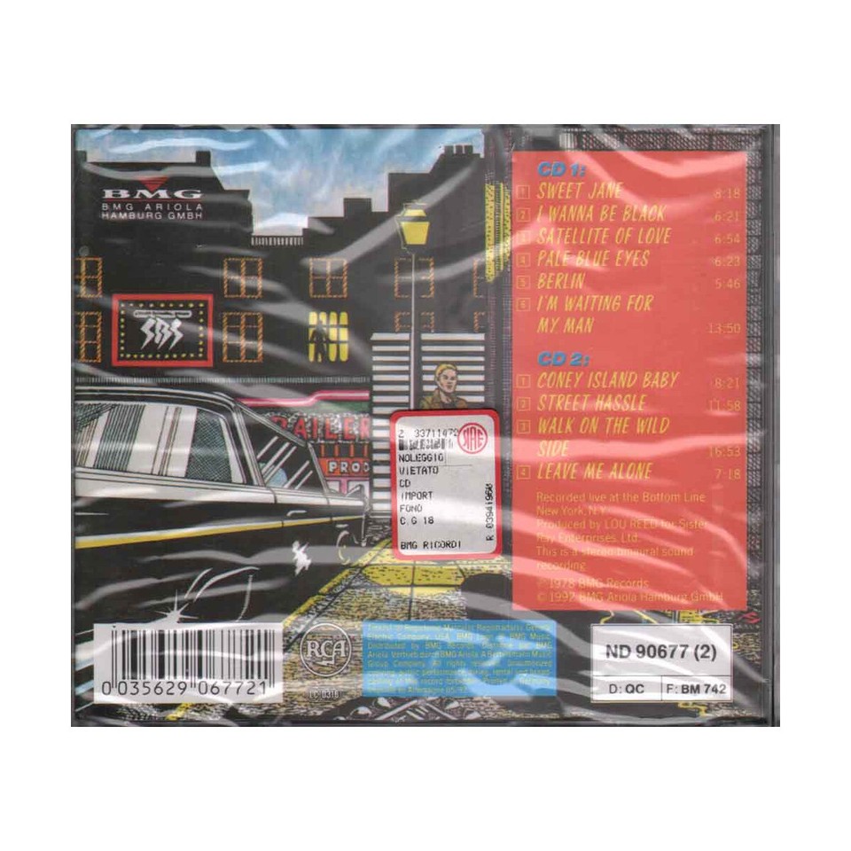 Lou Reed 2 CD Live - Take No Prisoners / Rca Sealed 0035629067721 | eBay