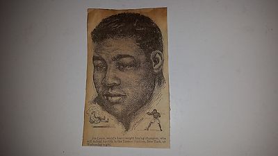 Joe Louis Boxing Yankee Stadium 1938 Cartoon Sketch VERY RARE! | eBay