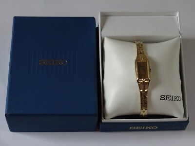 Seiko Watch Women Silver Gold Two V116-0AH0 Rectangle Dial Solar ...