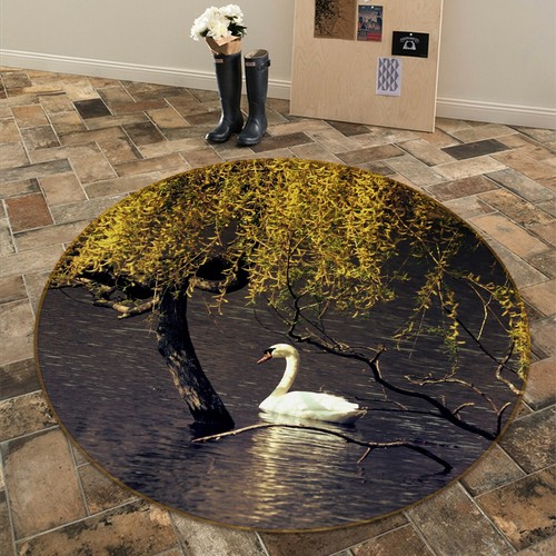 3D Swan Tree B092 Animal Non Slip Rug Mat Elegant Photo Carpet Zoe ...