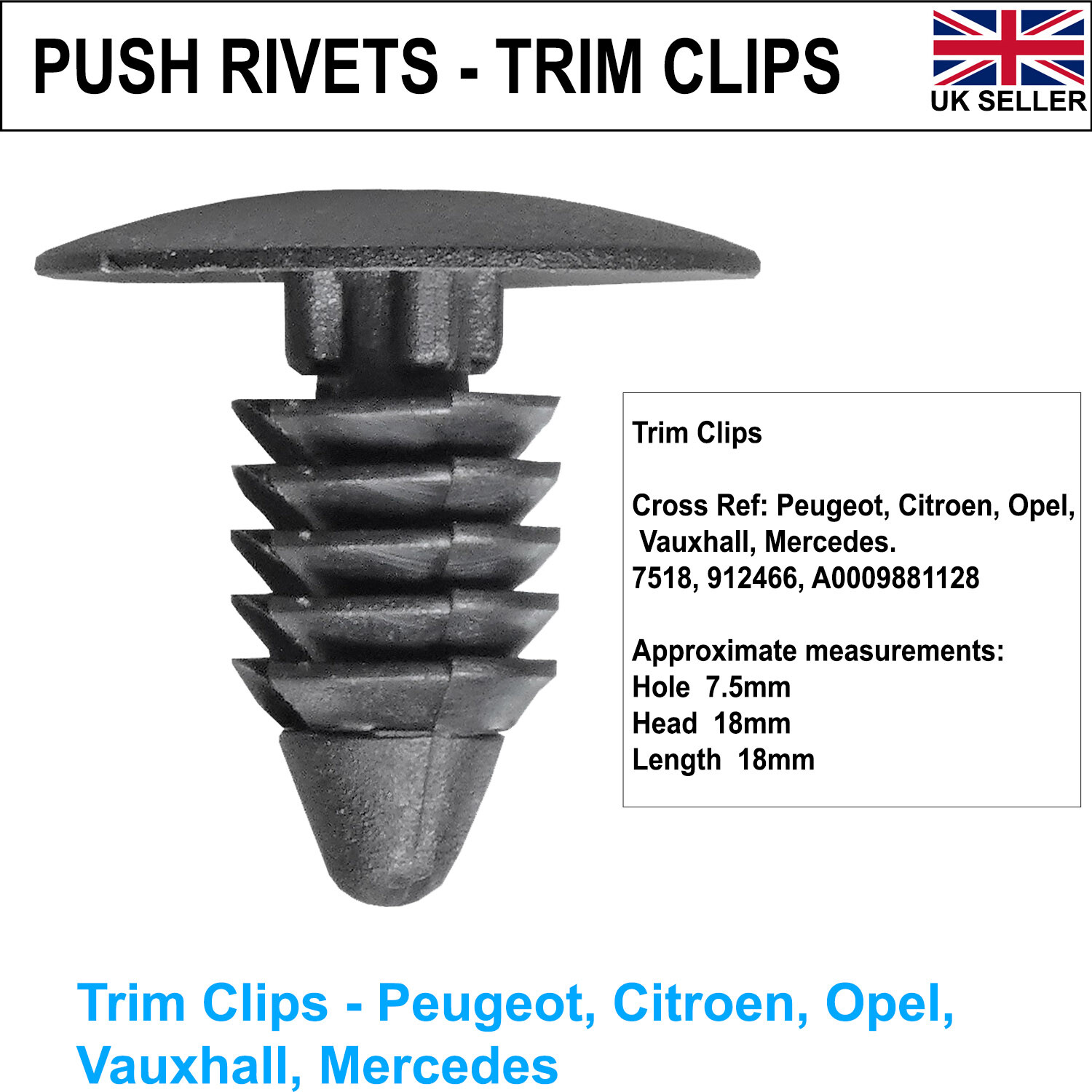 Trim Clips Push Rivets Fir Tree Bumper Door Panel Fixing Clips Fastener ...
