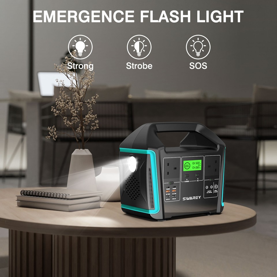 SWAREY Portable Power Station 1000W 725.76Wh Solar Power Generator ...