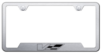 Cadillac V Series Brushed License Plate Frame Licensed (Etched Premium ...