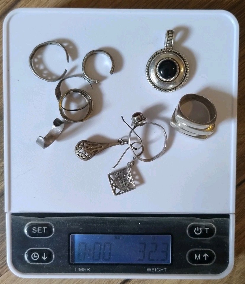 925 Sterling Silver/Alpaca Jewelry Scrap Lot 32.3 Grams Mix (See ...