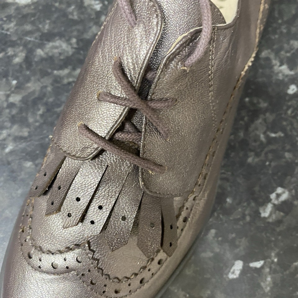 Jones Bootmaker Women’s Tassel Grey Pewter Leather Brogue Shoes Size UK ...
