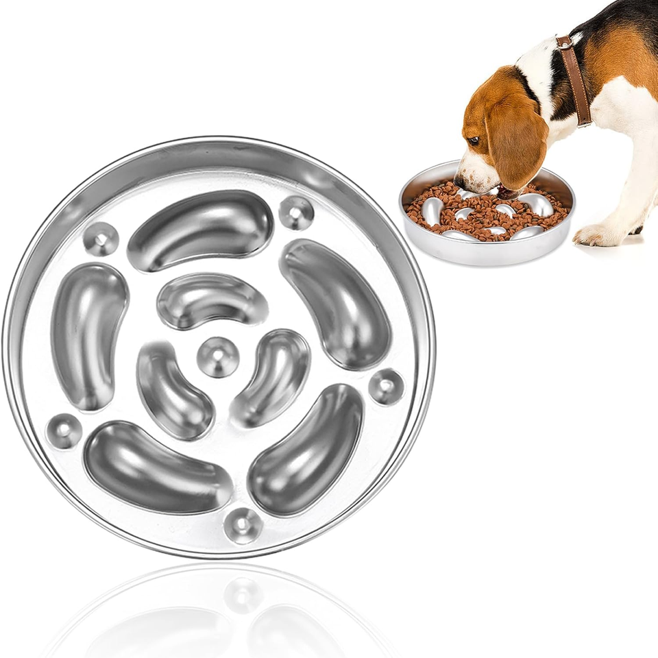 Slow Feeder Dog Bowl Stainless Steel, Metal Slow Feeder Dog Bowl for ...