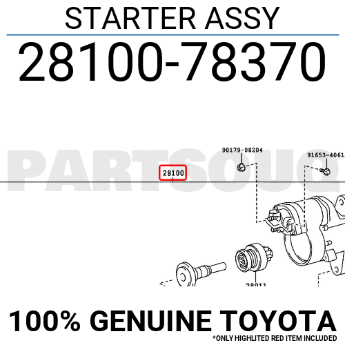 2810078370 Genuine Toyota STARTER ASSY 28100-78370 | eBay