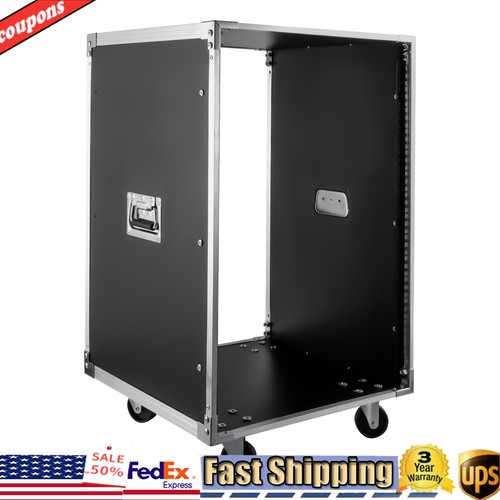 19 Inch 16U 4 Post Server Rack Open Frame Rolling Network Data Rack w ...