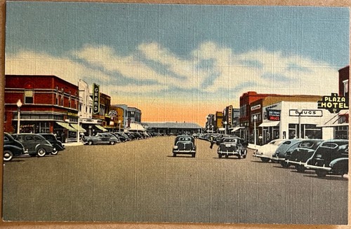 Pecos Texas Oak Street Drug Store Postcard c1940 | eBay