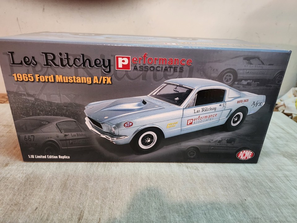ACME 1:18 1965 FORD MUSTANG A/FX - LES RITCHEY -- BOX DING - SEE LAST ...