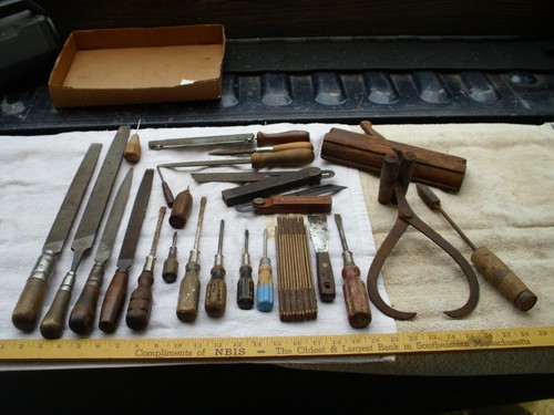Lot of 25 Vintage Wood Handle Hand Tools | eBay