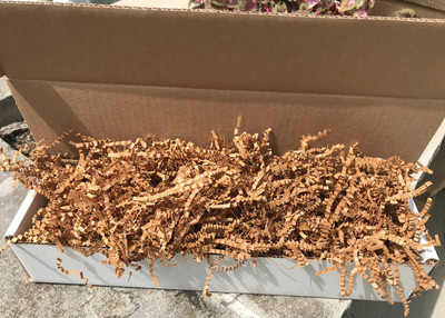 Brown Kraft 1-lb CRINKLE PAPER SPRING-FILL Box Package Gift Basket ...