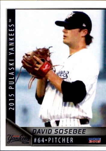 2015 Pulaski Yankees Choice #27 David Sosebee Cleveland Georgia GA ...