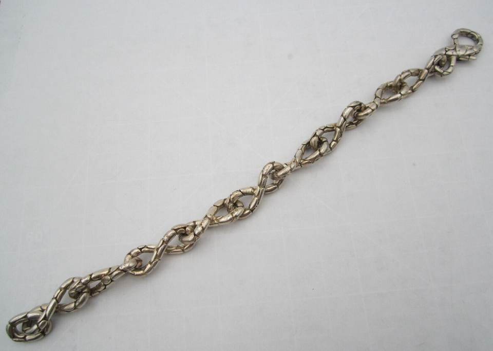 AUTHENTIC John Hardy Kali Pebble BRACELET Sterling Silver INFINITY LINK ...