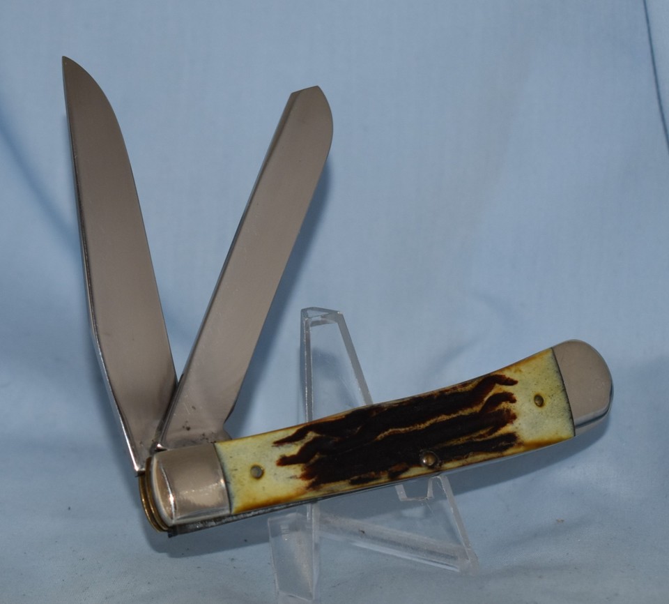 RARE VINTAGE CASE XX STAG LARGE TRAPPER KNIFE 5254 6 DOT 1984 CKKC "NEW ...