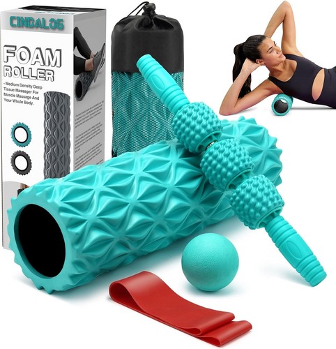 5 in 1 Foam Roller Set - Trigger Point Back Roller, Muscle Blue-green ...