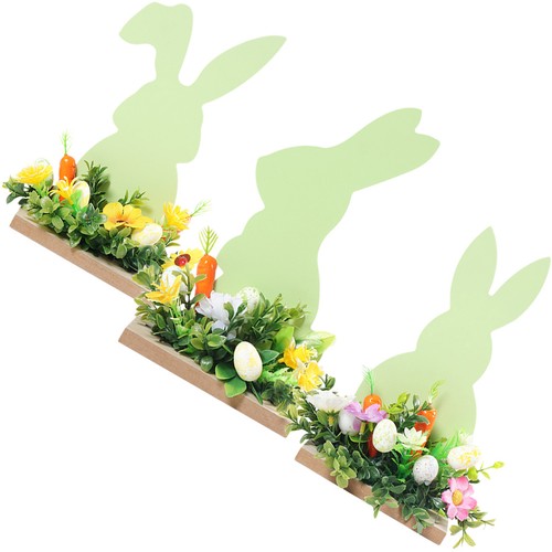 3 pezzi di coniglietto pasquale segni in legno di legno decorazioni per ...