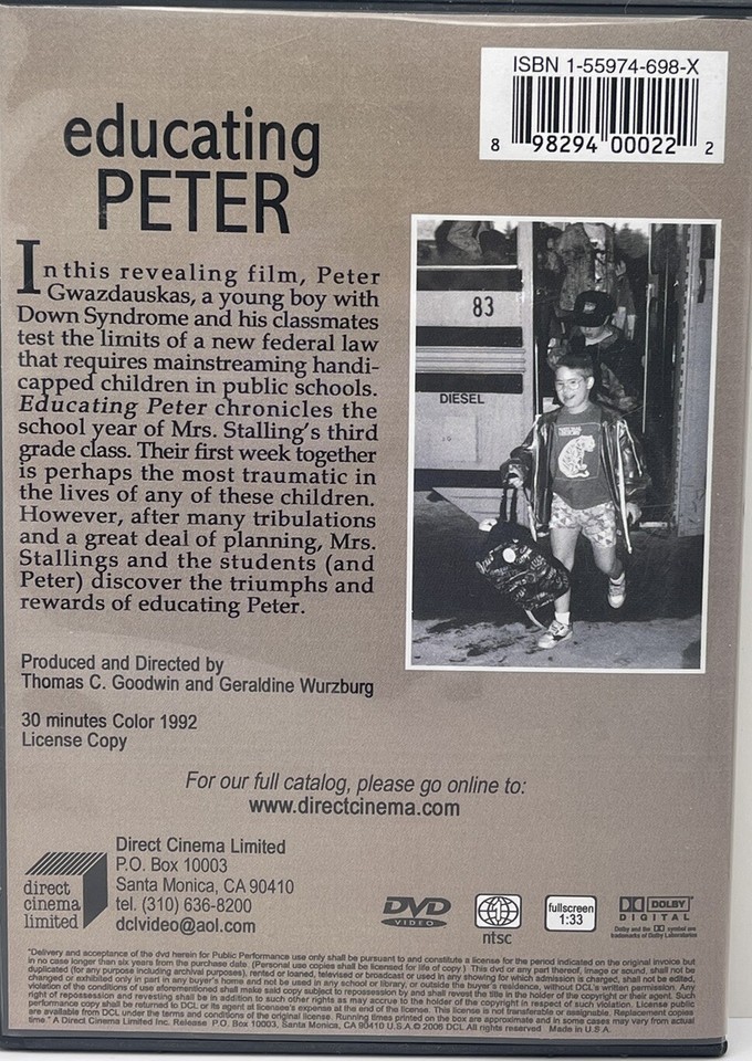 Educating Peter DVD Thomas C Goodwin & Geraldine Wirzburg Academy Award ...