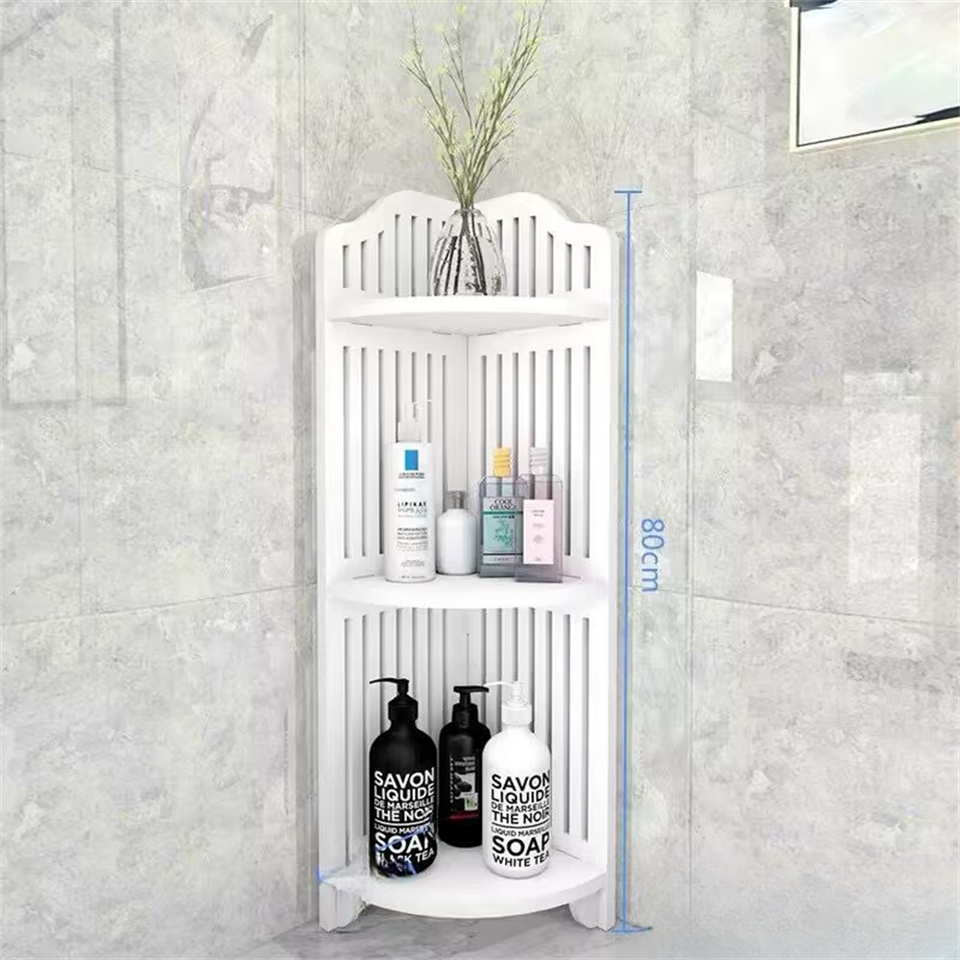 3Tier Bathroom Shower Shelf Corner Bath Storage Holder Rack Organizer ...