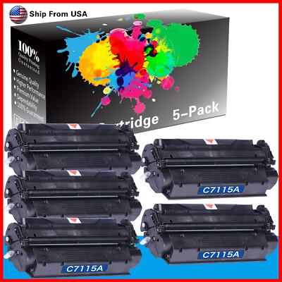 5PK C7115A 7115A 15A Toner Cartridge Laser Jet 1200 1220SE Printer ...