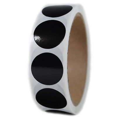 Glossy Black Circle Sticker - 1" diameter - 500 ct - SL058F | eBay