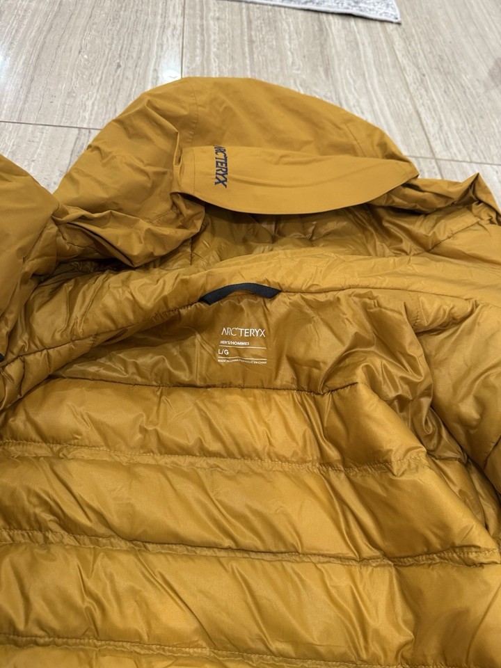 Arc'teryx Men's Macai Down Jacket Large Color Two Tone Blue/Tan | eBay