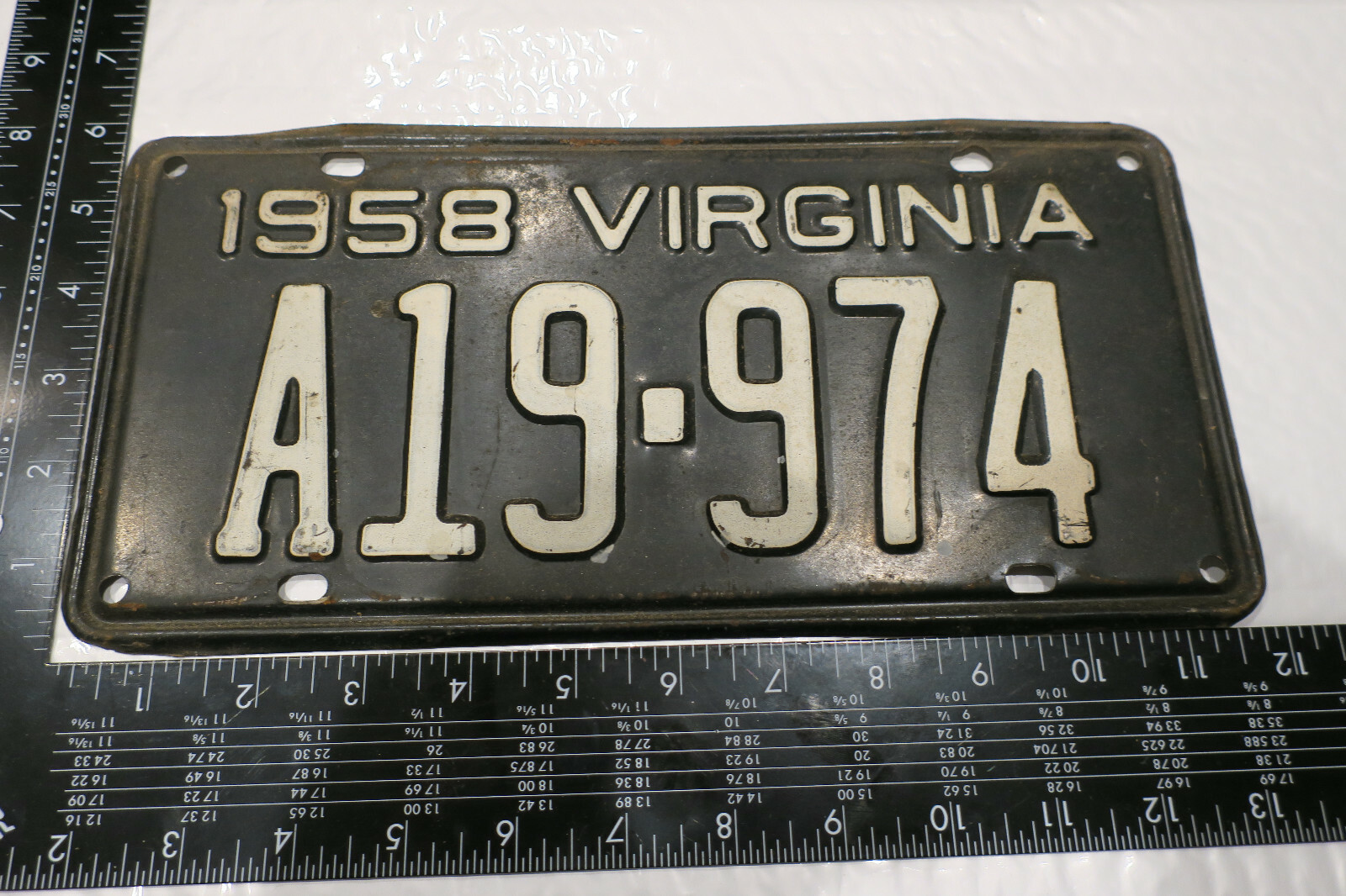 1958 58 VIRGINIA VA LICENSE PLATE TAG #A19-974(CHCOL) | eBay