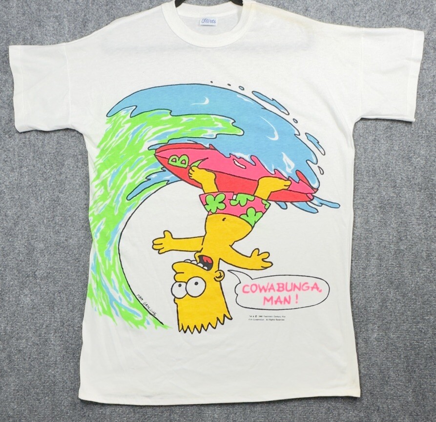Vintage The Simpsons Bart Cowabunga Man Single Stich … - Gem