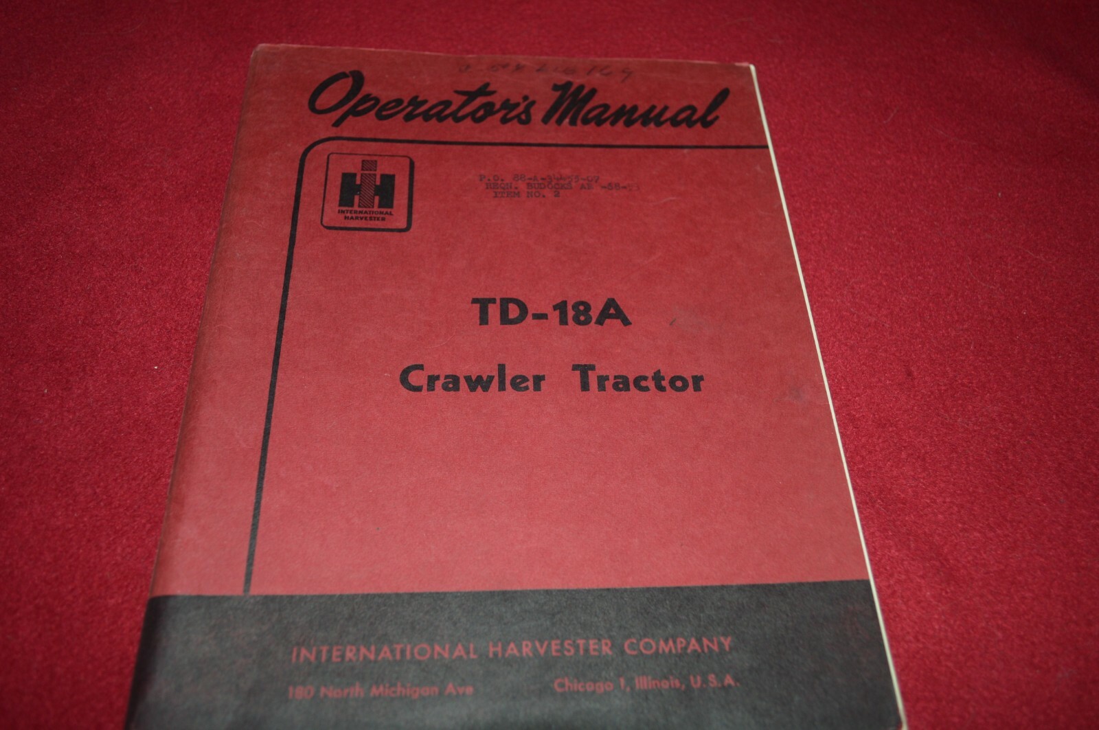 International Harvester TD-18A Crawler Tractor Operator's Manual MFPA2 ...
