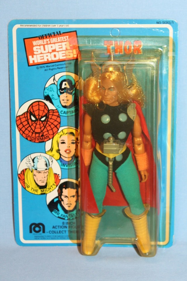 VINTAGE 1975 MEGO THOR MOC FACTORY SEALED UNPUNCHED 8" MARVEL WGSH ...