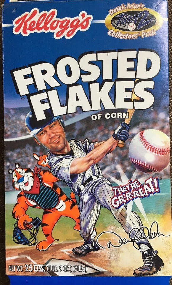 RARE Kellogg's Frosted Flakes DEREK JETER Yankees 25 Oz Cereal Box ...