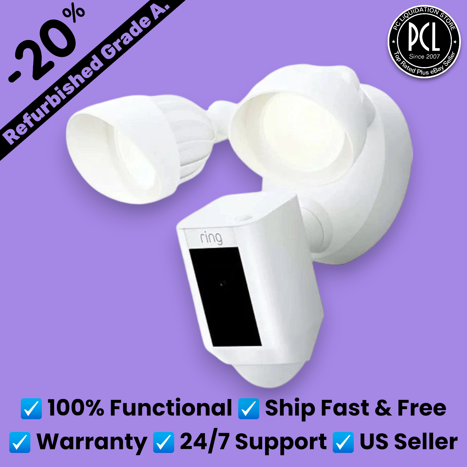 Ring Floodlight Cam Wired Plus Security Camera 140° Wide Field of View ...