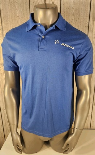 Boeing Polo Shirt Mens Large Blue | eBay