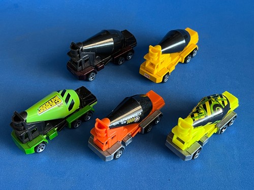 HOT WHEELS X5 BUNDLE OSHKOSH CEMENT TRUCKS VARIOUS COLOURS CONSTRUCTION ...