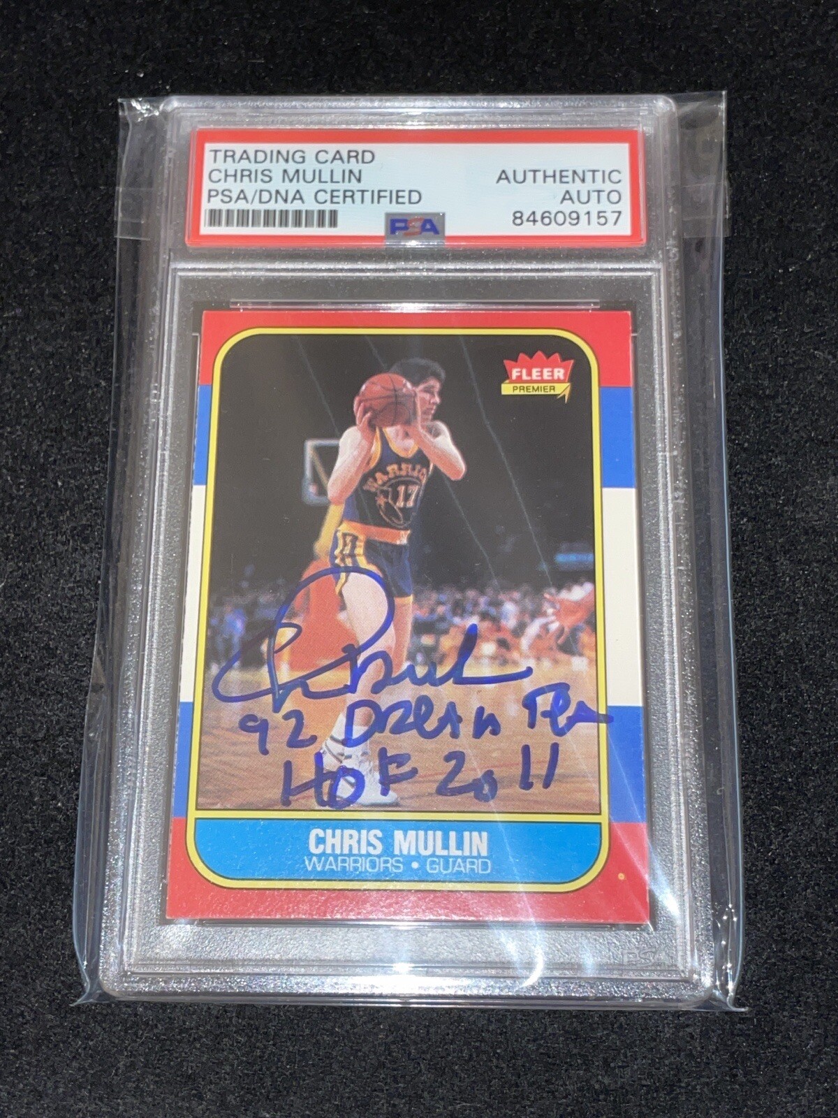 Chris Mullin Signed 1986 Fleer Rookie Card PSA Inscribed HOF Warriors ...