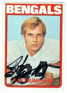 Bob Trumpy autographed football card (Cincinnati Bengals) 1972 Topps ...