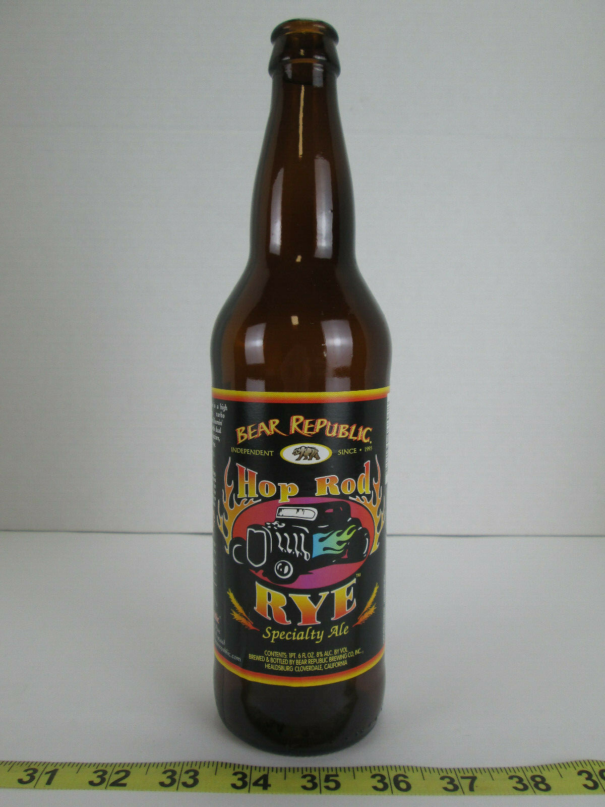 Bear Republic Hop Rod Rye Specialty Ale Glass Beer Bottle Brew Car 1 Pt ...