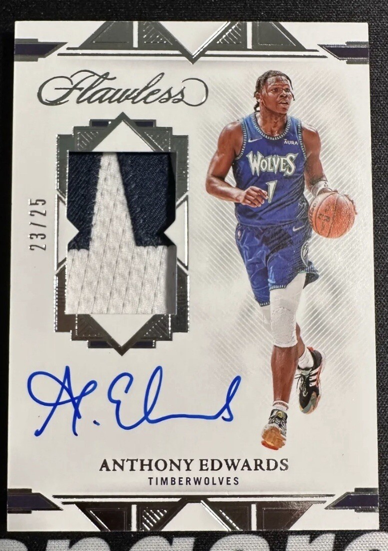 Anthony Edwards 2021-22 Flawless Auto Prime Material Game Worn Patch 23 ...