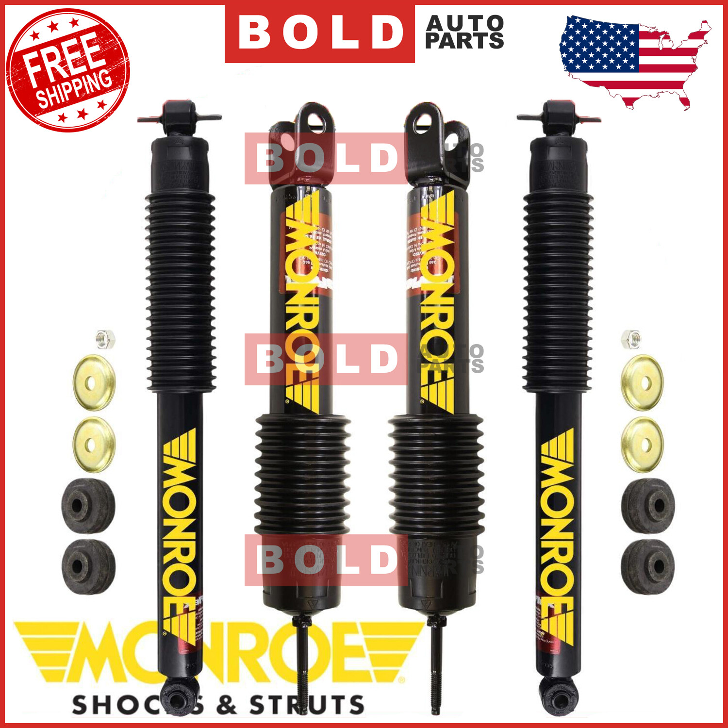 Front and Rear Reflex Shock Absorber Kit 4PCS Set Monroe For 2006-2010 ...