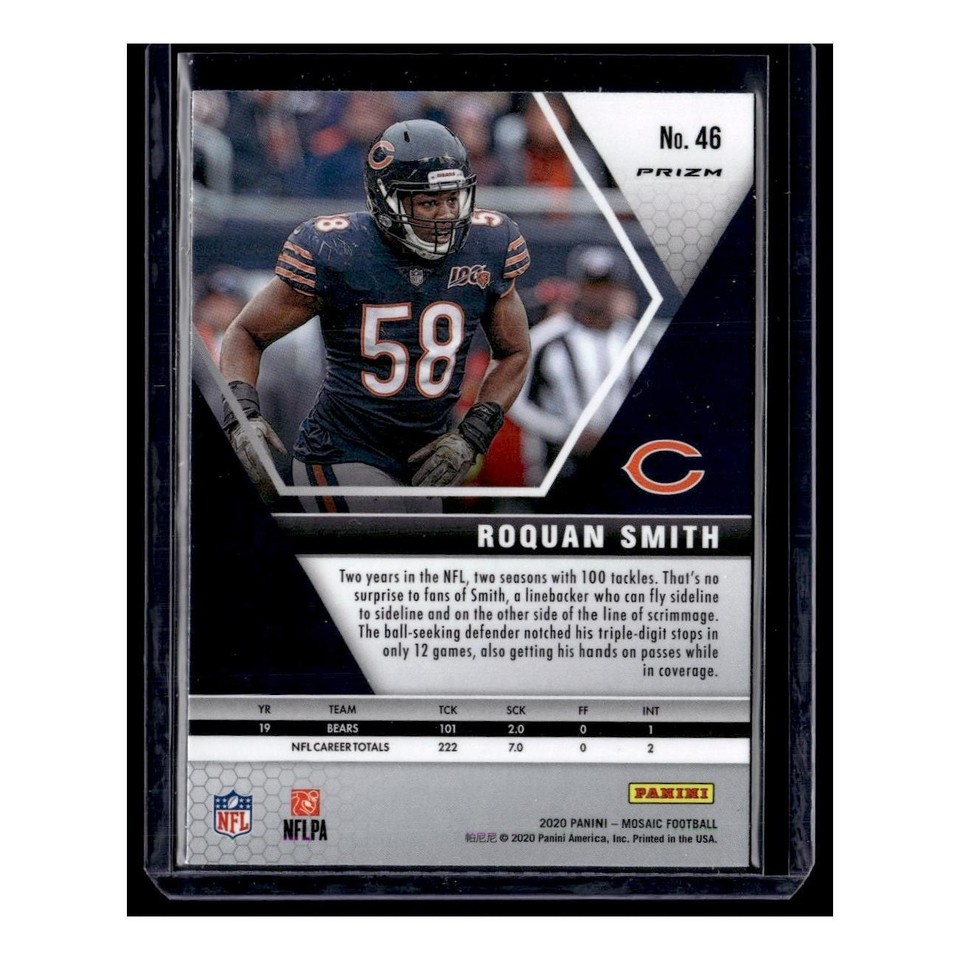 2020 Panini Mosaic #46 Roquan Smith Red Mosaic Chicago Bears Football ...